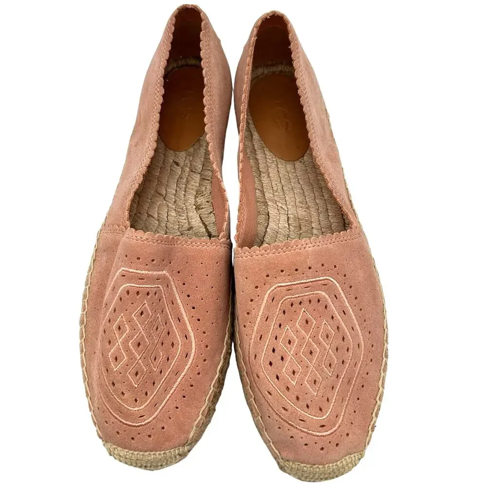 UGG | Shoes | New Ugg Heidi Perf Platform Espadrille Suntan Pink Suede ...